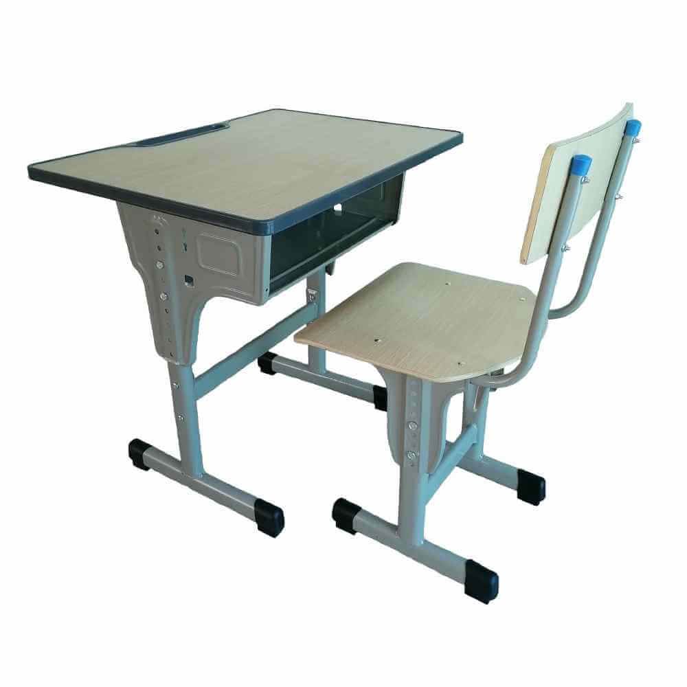 Set banca scolara individuala reglabila METAL-lemn 700x500xh810 si ...